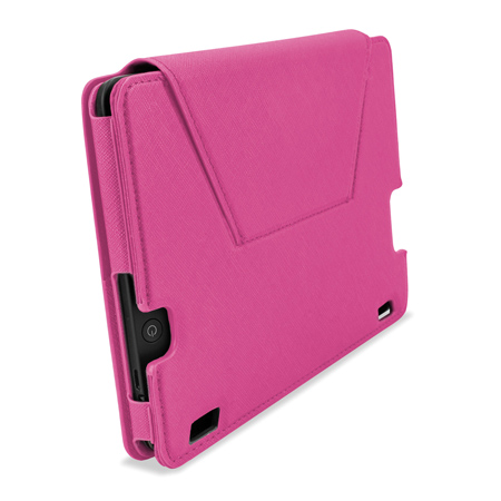 Folio Leather-Style Stand Case for Kindle Fire HDX 7 - Pink