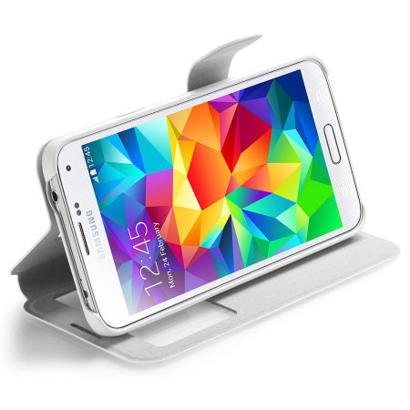 Spigen Samsung Galaxy S5 Ultra Flip View Cover - Metallic White