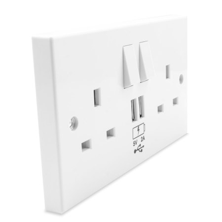 UK Power Socket with USB Charging Wall Plate Twin pack Reviews
