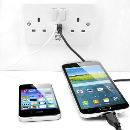 UK Power Socket with USB Charging Wall Plate Twin pack