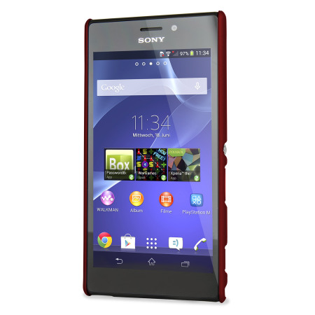 Coque Sony Xperia M2 Toughguard Rubberised – Rouge