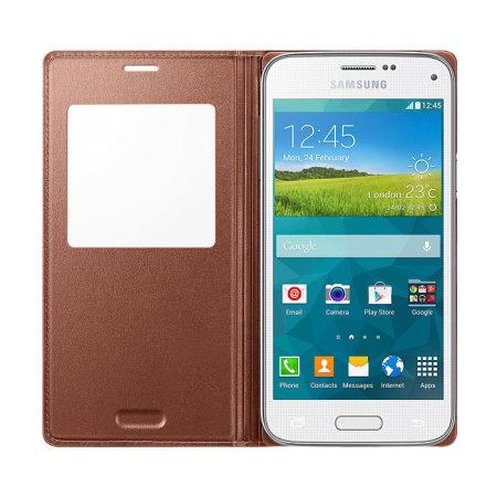 Official Samsung Galaxy S5 Mini S-View Premium Cover - Rose Gold