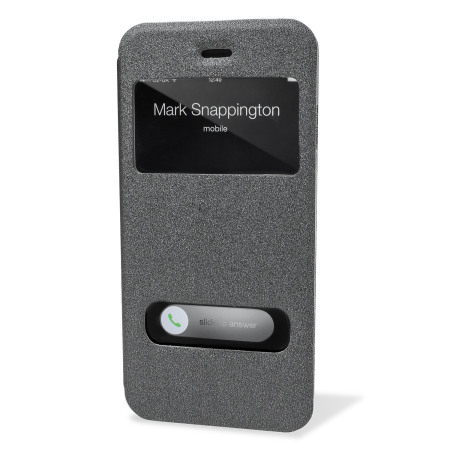 Encase Clear Window Flip Stand iPhone 6S Plus / 6 Plus Case - Silver