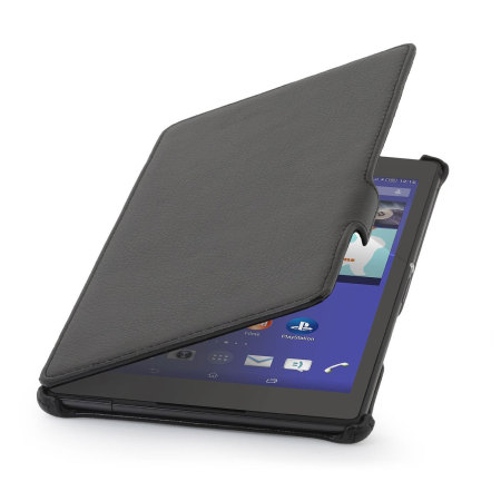 Encase Folding Sony Z3 Tablet Compact Leather-Style Stand Case - Black