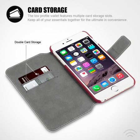 Encase Low Profile iPhone 6 Plus Wallet Stand Case - Red