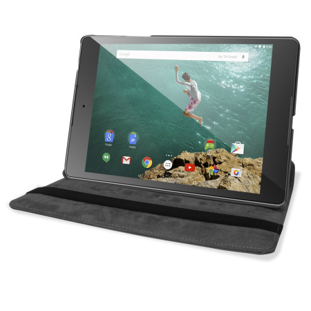 Encase Leather-Style Rotating Google Nexus 9 Case - Black