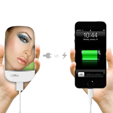 MiPow 3000mAh Portable Charging Compact Mirror Power Bank - Lips
