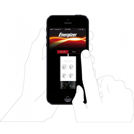 Energizer Wireless Controlled EU Power Outlet Bar with 2 USB ports