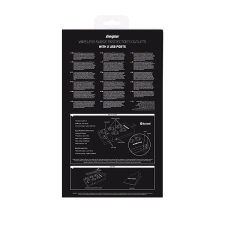 Energizer Wireless Controlled EU Power Outlet Bar with 2 USB ports