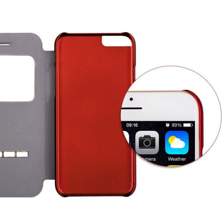 Active Leather-Style iPhone 6S/6 Flip Shell Case - Red