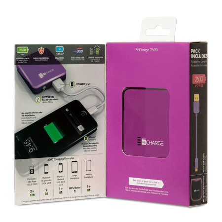 TECHLINK Recharge 2500mAh Power Bank - Purple