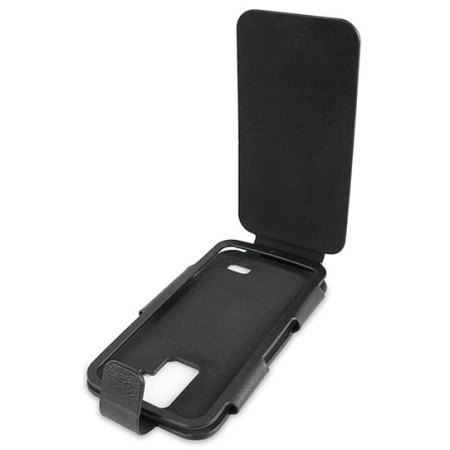 Official Doro Leather-Style Liberto 820 Flip Case - Black