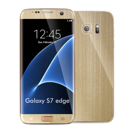 Easyskinz Samsung Galaxy S7 Edge Brushed Metal Skin - Champagne Gold