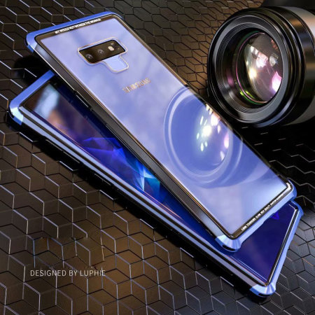 Luphie Double Colour Samsung Note 9 Metal Bumper Case - Blue / Black