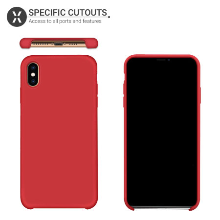 Olixar iPhone X Soft Silicone Case - Red
