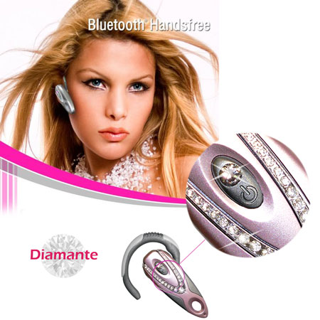 Diamante Bluetooth Headset - Pink
