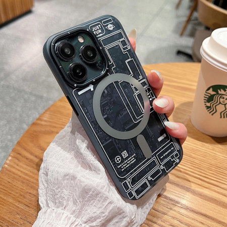 Olixar MagSafe Compatible Black Circuit Board Case - For iPhone 14 Pro