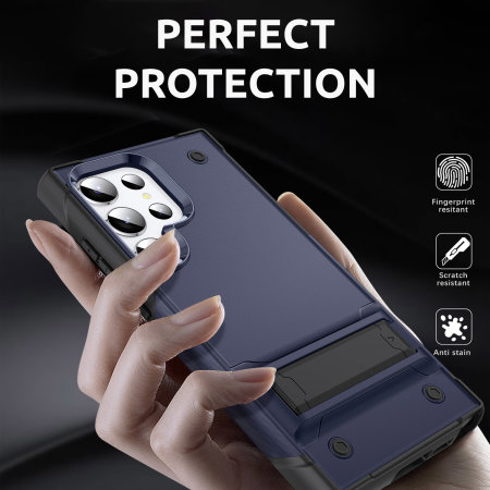 Olixar Navy Blue Case with Kickstand - For Samsung Galaxy S23 Ultra