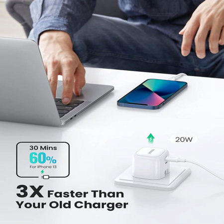 Ugreen 40W Dual Fast Charging USB-C Foldable Mains Charger - For iPhone ...