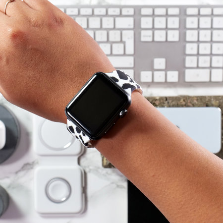 Lovecases Cow Print Silicone Strap - For Apple Watch SE 2022 40mm