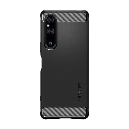 Spigen Matte Black Rugged Armor Case - For Sony Xperia 1 V