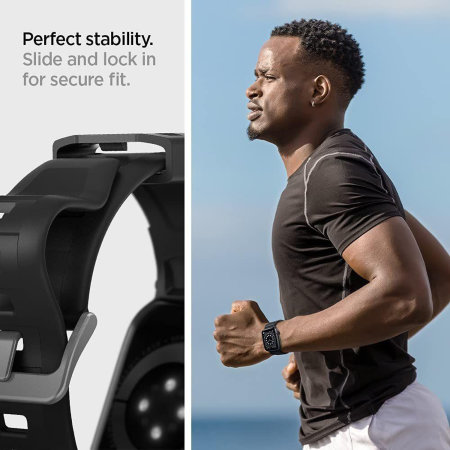 Spigen Rugged Matte Black Strap - For Apple Watch Series 6 40mm