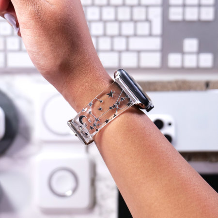 LoveCases Black Stars & Moons Strap - For Apple Watch Series 8 45mm