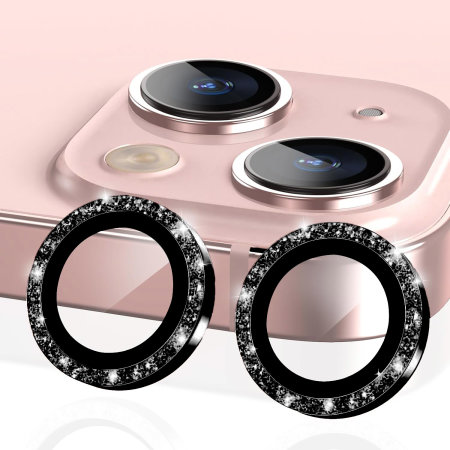 Olixar Black Glitter Camera Lens Protectors - For iPhone 15