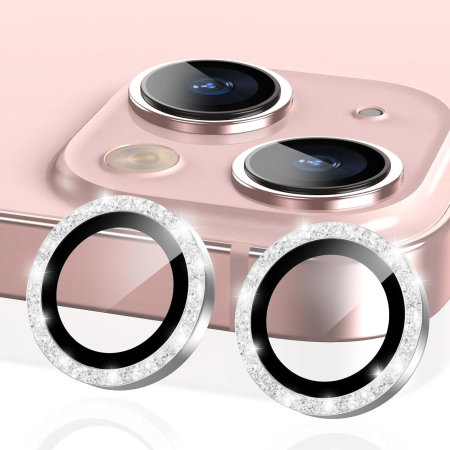 Olixar Silver Glitter Camera Lens Protectors - For iPhone 15