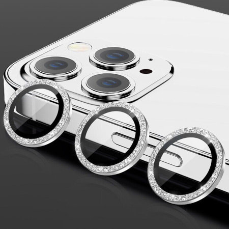 Olixar Silver Glitter Camera Lens Protectors - For iPhone 15 Pro Max