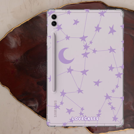 LoveCases Purple Stars & Moons Case - For Samsung Galaxy Tab S9 FE Plus