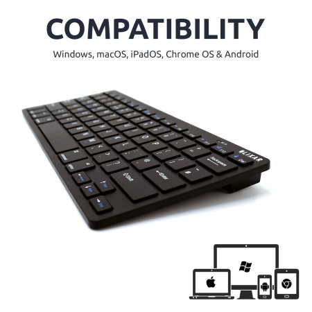 Olixar Ultra Slim and Compact Black QWERTY Wireless Keyboard - For ...