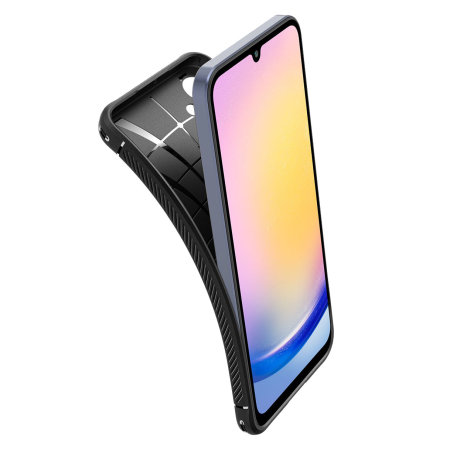 Spigen Matte Black Rugged Armor Case - For Samsung Galaxy A25 5G