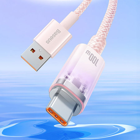 Baseus Explorer 100W USB-A to USB-C Fast Charge & Sync Pink Cable - 2m