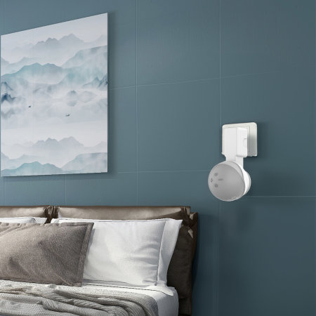 Olixar White Plug Socket Wall Mount - For Amazon Echo Dot (4th Generation)