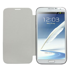 Genuine Samsung Galaxy Note 2 Flip Cover - White - EFC-1J9FWEGSTD