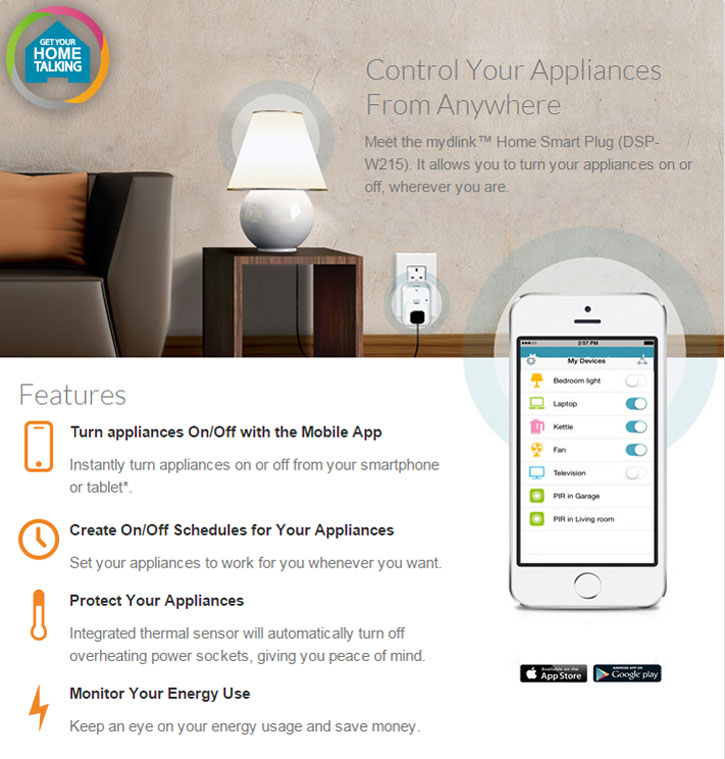 D-Link App Controlled Smart Plug for iOS and Android Devices