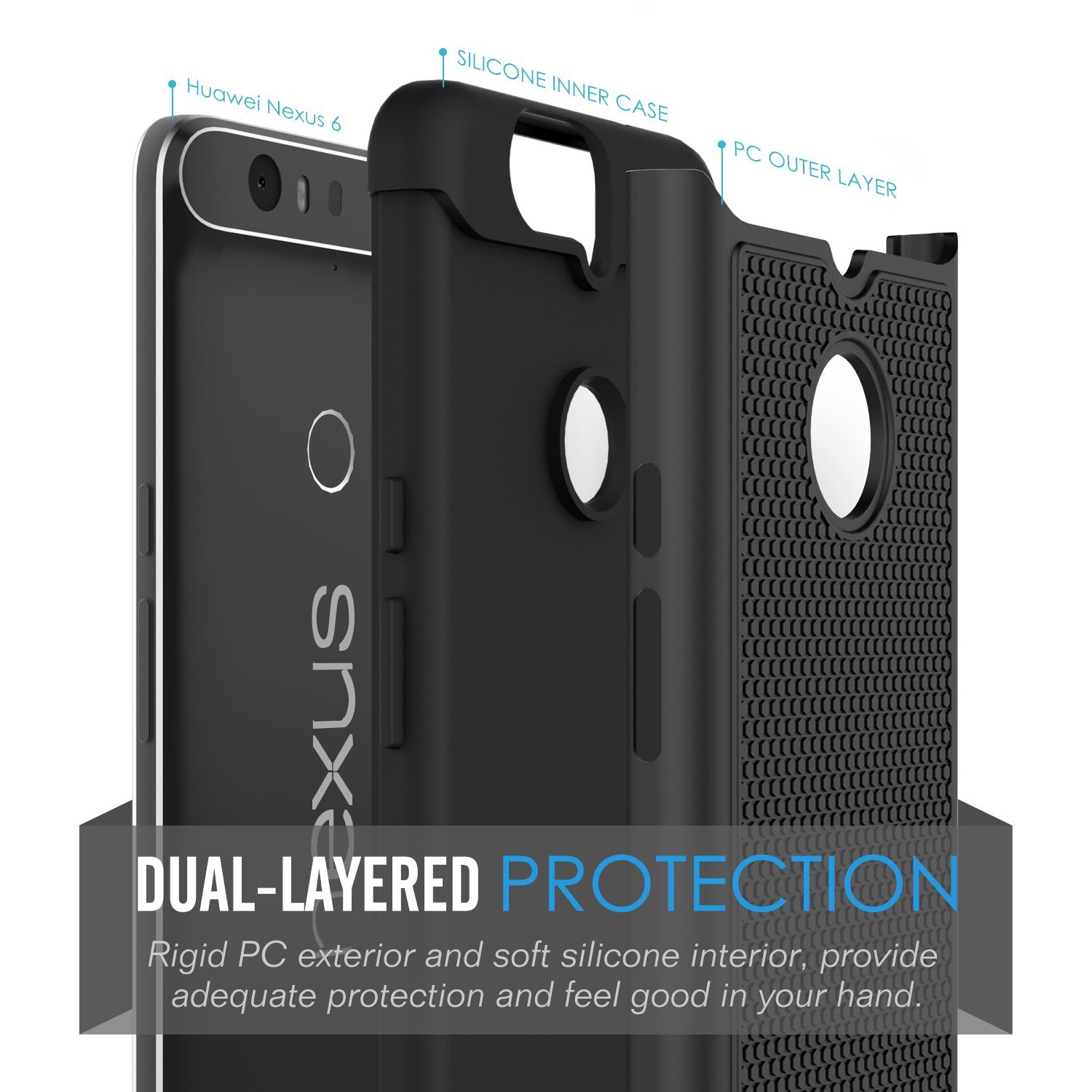 MoKo Nexus 6P Cover Case - Black