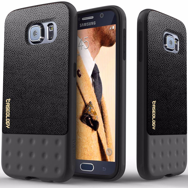 Caseology Riot Series Samsung Galaxy S6 Leather-Style Case - Black