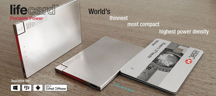 Plusus Lifecard Ultra-Thin Wallet-Sized Powerbank - 1,500mAh