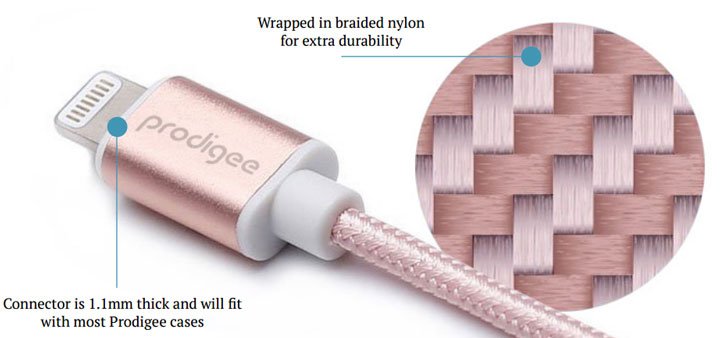 Prodigee Energee MFi Lightning Cable - Rose Gold