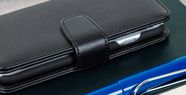 Genuine Leather iPhone 7 Wallet Case - Black