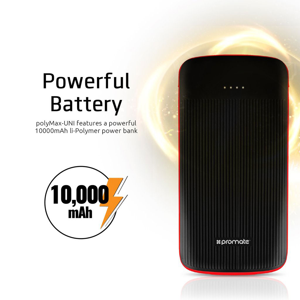 Promate polyMax-UNI 10000mAh Ultra-Thin 3-in-1 Power Bank