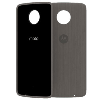Official Motorola Moto Z Shell Wood Style Back Cover - Silver Oak