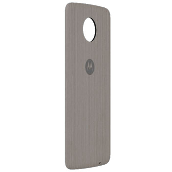 Official Motorola Moto Z Shell Wood Style Back Cover - Silver Oak