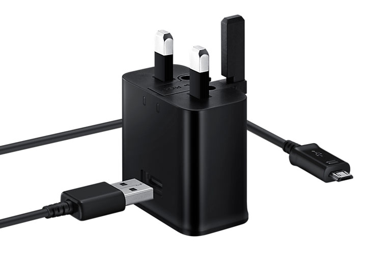Official Samsung 2A UK Mains Charger & Micro USB Cable - Black