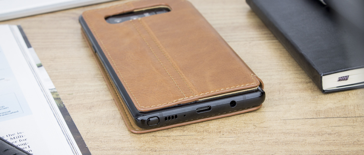 Olixar Slim Genuine Leather Samsung Galaxy Note 8 Wallet Case - Tan