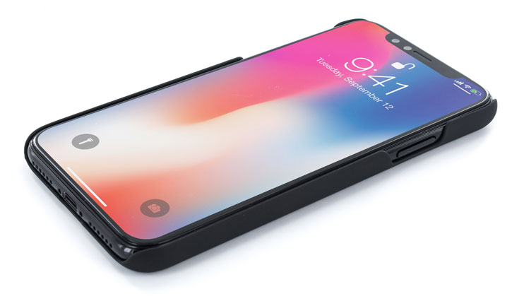 Jack Wills iPhone X Genuine Saffiano Leather Shell Case - Black