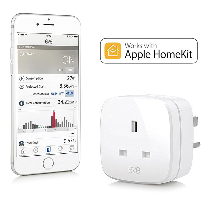 Elgato Eve Energy Wireless Power Monitor and Switch - UK Mains Plug