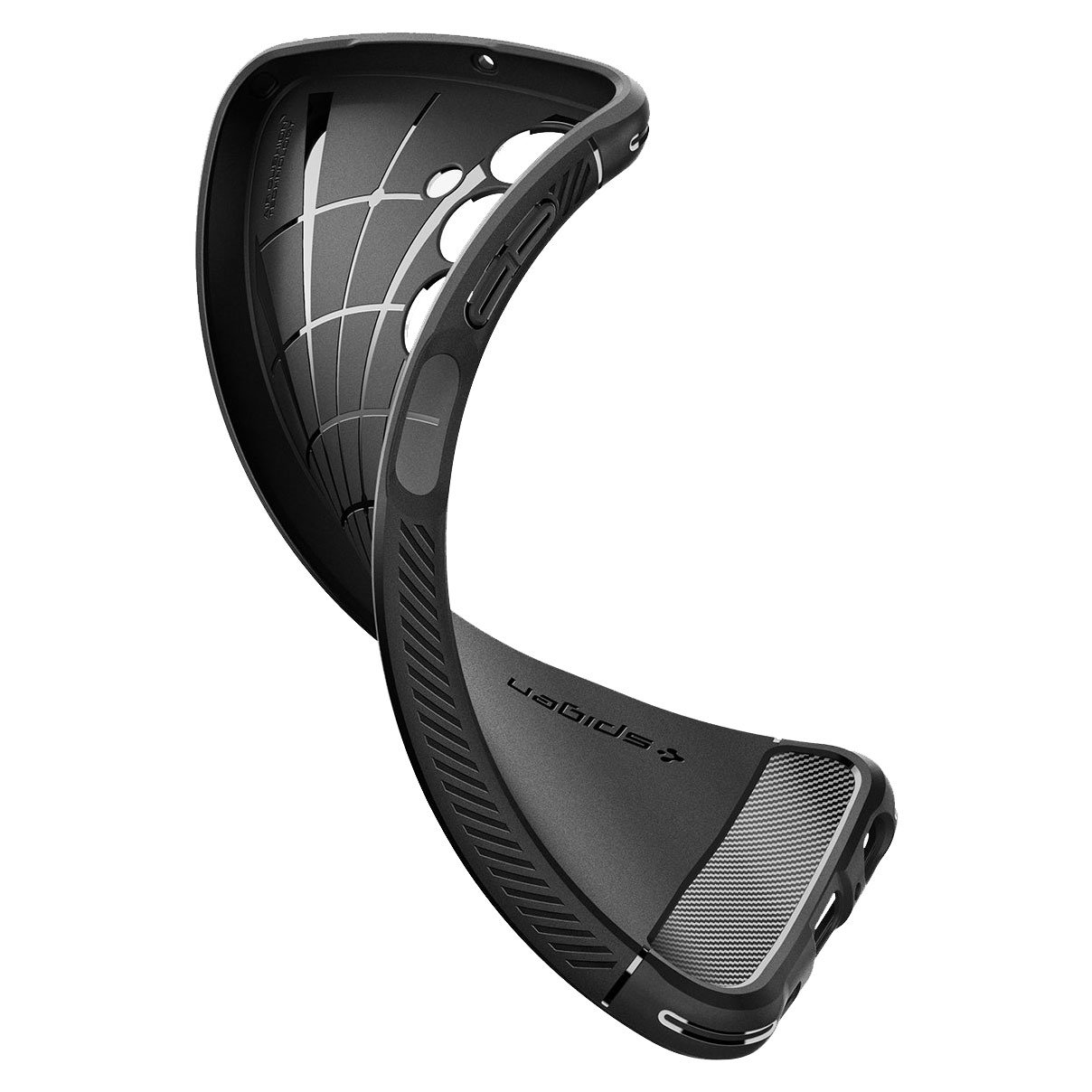 Spigen Matte Black Rugged Armor Case - For Samsung Galaxy A25 5G